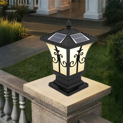 Outdoor Solar Post Light Solar Powered Pillar Light Remote Control ...