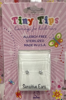 Studex Tiny Tips Earrings TT-741W Stainless Tiff 3MM Cubic Zirconia | eBay