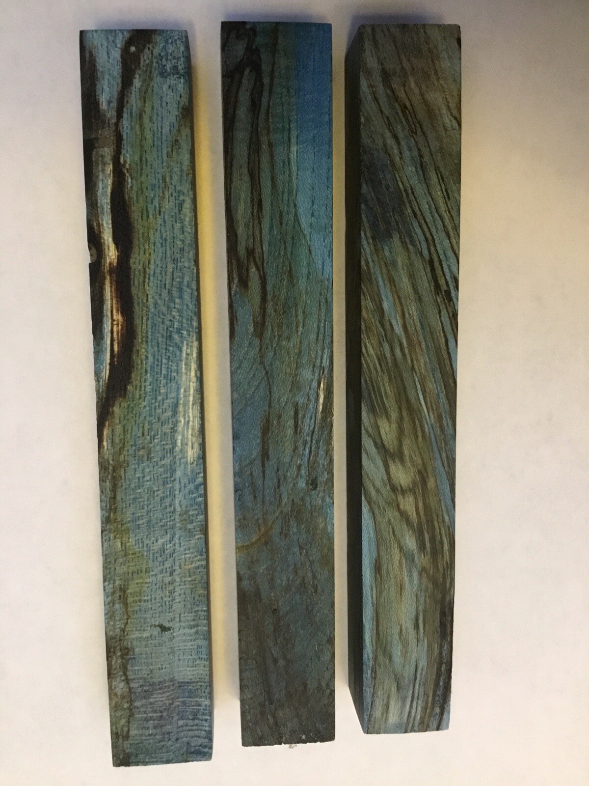 3 Blue Vacuum Stabilized Spalted Hackberry Pen Blanks | eBay