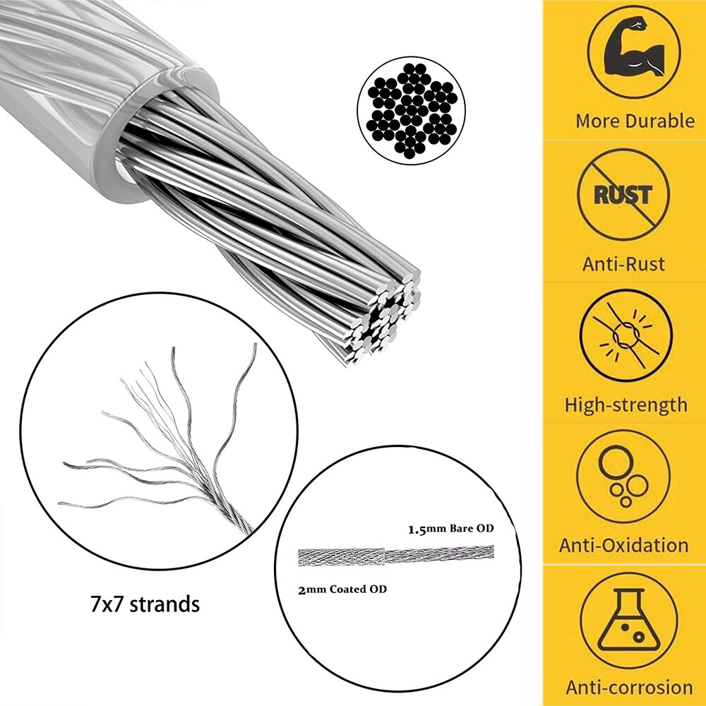 Wire Rope Kit Stainless Steel Cable Fence Wire Roll Kit Turnbuckle ...