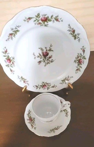 Johann Haviland MOSS ROSE Set of 3 Traditions Fine China Dinner Plate Cup Saucer | eBay
