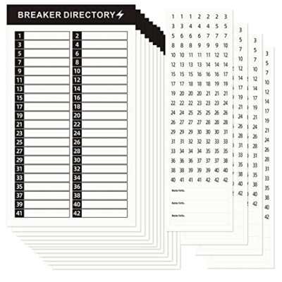 16 Sheets Breaker Panel Labels Electrical Box Sticker Numbers Breaker ...