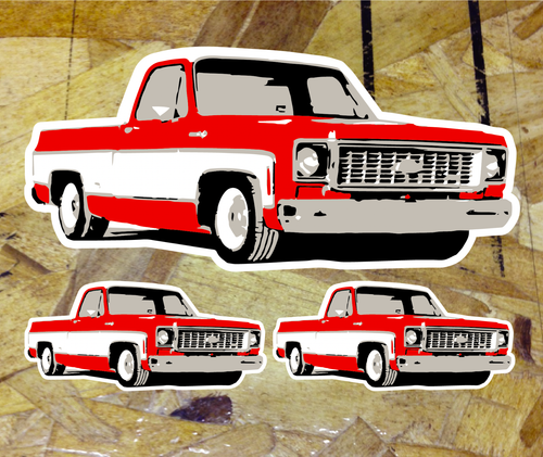 Chevy c10 1973 1974 1975 1976 1977 Sticker Pickup Truck Whitewall ...