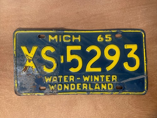 1965 Michigan License Plate # XS-5293 | eBay