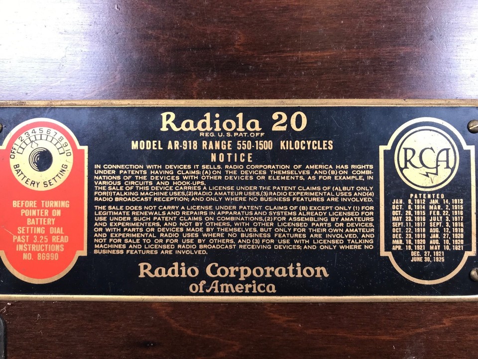 Vintage RCA Radiola 20 Radio By Radio Company Of America | eBay