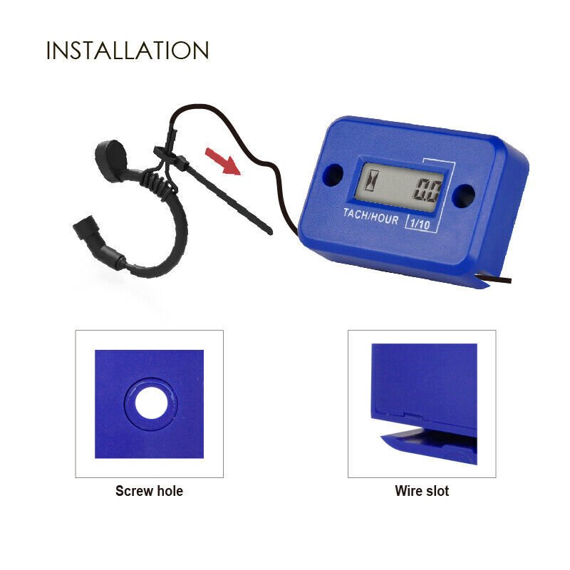 Inductive Tachometer/ Tach Hour Meter RPM Gauge Waterproof For Two ...