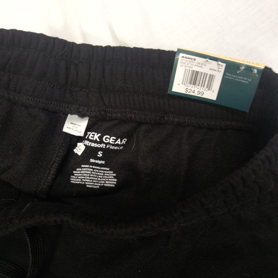 Tek Gear Men's Ultra Soft Fleece Pants- Mineral Black Size Small | eBay