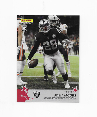 2019 NFL Panini Instant Josh Jacobs RC Oakland Las Vegas Raiders Rookie ...