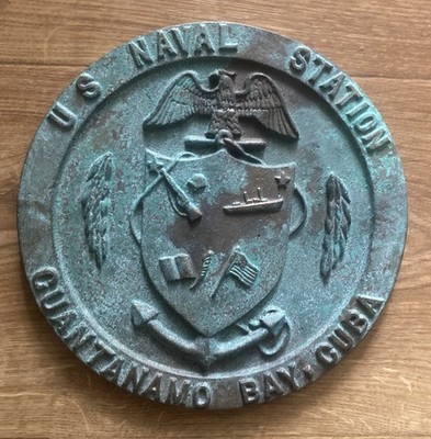 Vintage Brass Naval Station Guantanamo Bay Cuba GTMO BAY Marker Sign | eBay