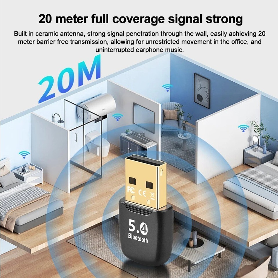 Bluetooth Adapter USB Bluetooth 5.4 for PC Dongle Adaptador Wireless ...