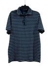 Men’s 7 Diamonds Navy Blue & White Stripe Short Sleeve Polo Shirt ...