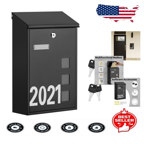 Weather-Resistant Mailbox with Viewing Windows & Reflective Numbers ...