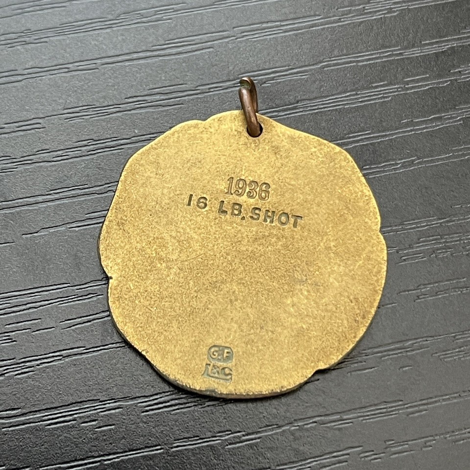 1936 Southwestern Dallas AAU Amateur Athletic Union GF Gold Fill Medal ...