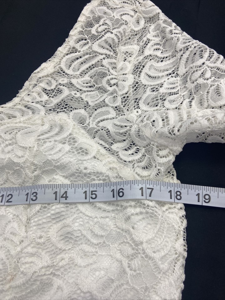 Bold Elements White lace Dress double V-Neck lined szL elegant | eBay