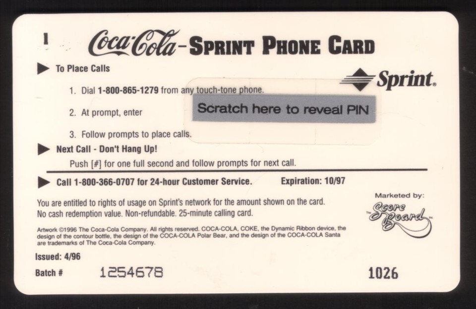 Coca-Cola '96 $25. '4 Seasons Coke' People At The Beach #1 of 5 Phone ...