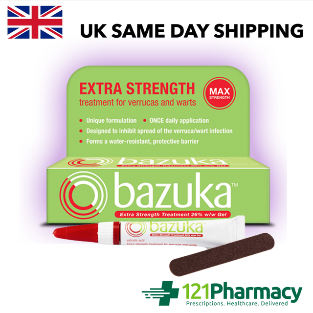 Bazuka Extra Strength Treatment Gel for Verrucas and Warts - 5g for ...