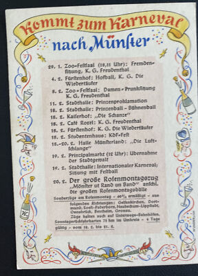 Mint Germany Picture Postcard Munich Carnaval Calendar | eBay