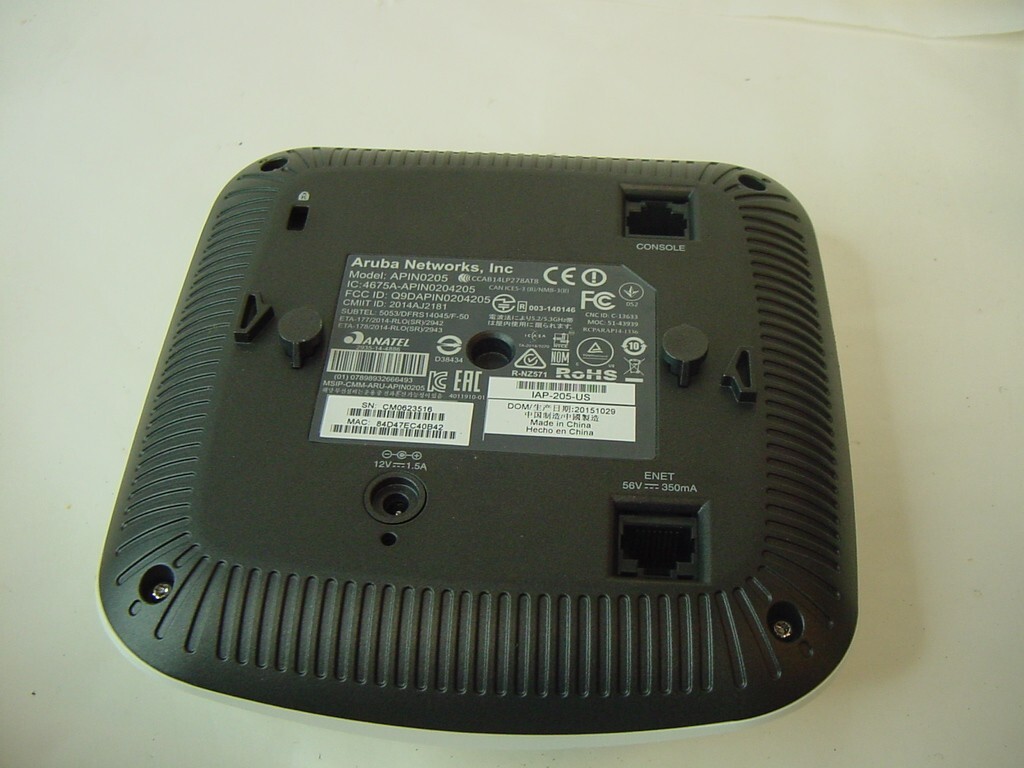 ARUBA NETWORKS WIRELESS ACCESS POINT APIN0205 - NO POWER CORD INCLUDED ...