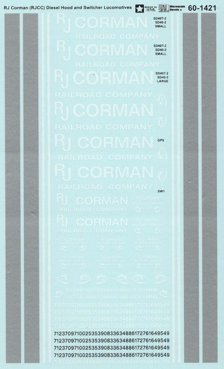Microscale 60-1421 N RJ Corman RJCC Diesel Hood and Switcher Locomotive ...