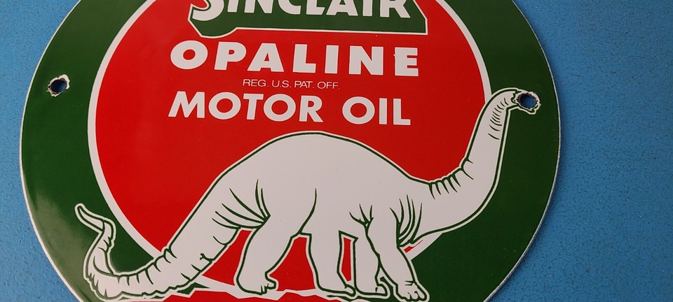 Vintage Sinclair Opaline Sign - Gas Motor Oil Porcelain Advertisement ...