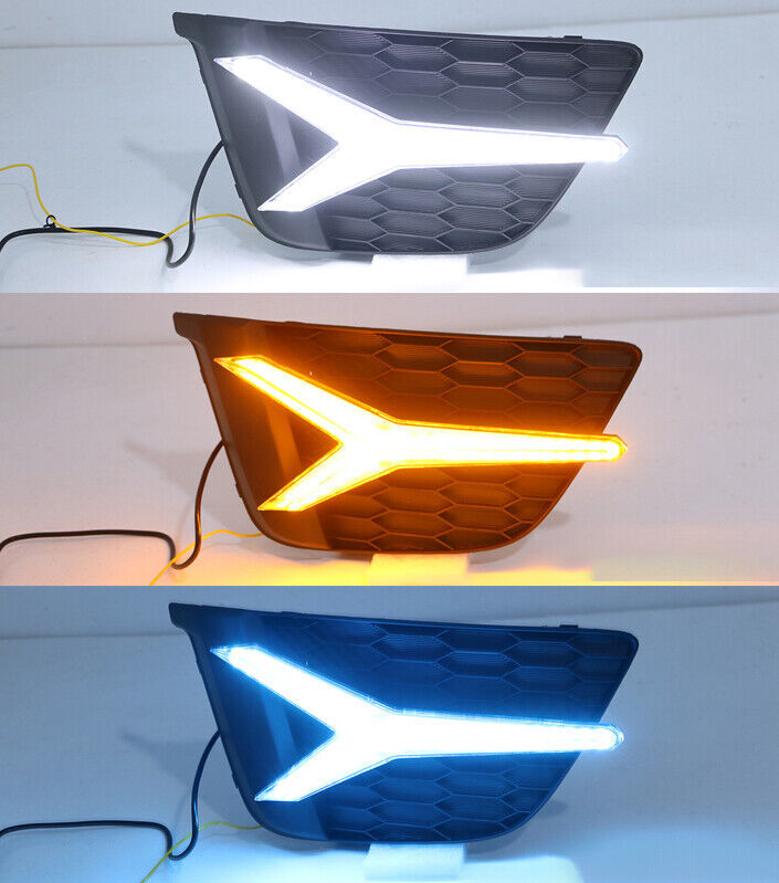 For Honda Fit GK5 2014-2017 Led DRL Streamer Front Fog Lamp Light Y ...