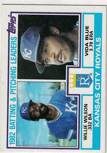 1983 TOPPS LEADERS VIDA BLUE WILLIE WILSON KANSAS CITY ROYALS BASEBALL ...
