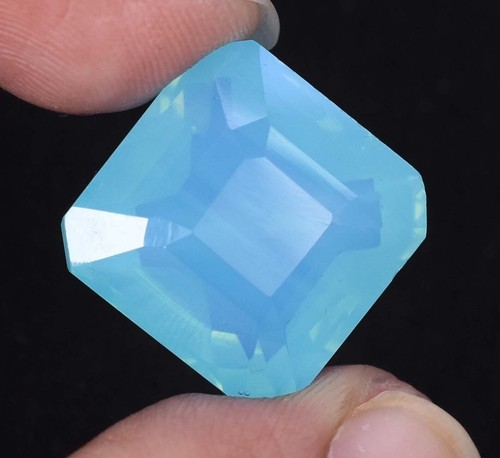20.05Ct Naturel Flawless Welo Blue Fire Opal Square Cut Certifié Pierre ...