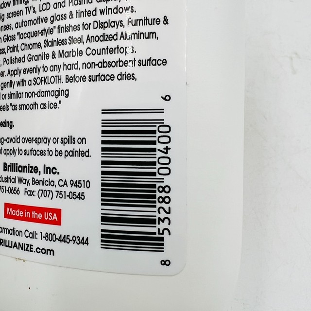 Brillianize Glass Acrylic Plastic Cleaner Polish Non Toxic - 8 Oz / 240 ...