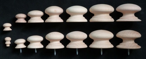 BEECH KNOB,DRAWER KNOBS DRILLED, SCREW, OR SPIGOT, CHOOSE SIZE QUANTITY ...