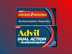 Advil DUAL ACTION with Acetaminophen and Ibuprofen FDA APPROVED, 216 ...