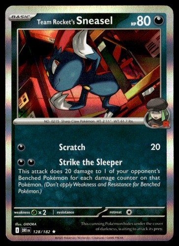 Team Rocket's Sneasel Rare Holo SV10: Destined Rivals 128/182 NM ...