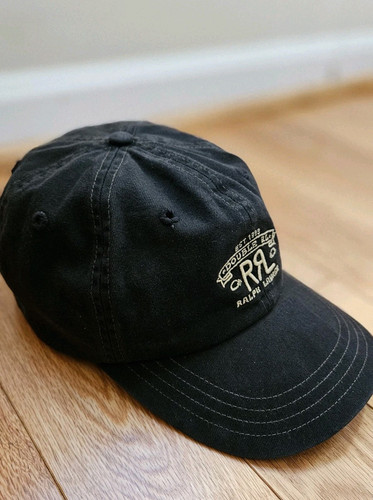 RRL Ranch Logo Twill Ball Cap Black RARE | eBay