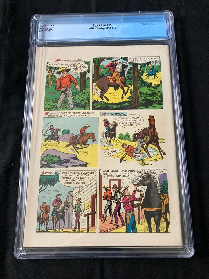 Dell Golden Age comic Rex Allen #15 Dec 54 - Feb 55 CGC Rating 7.0 ...