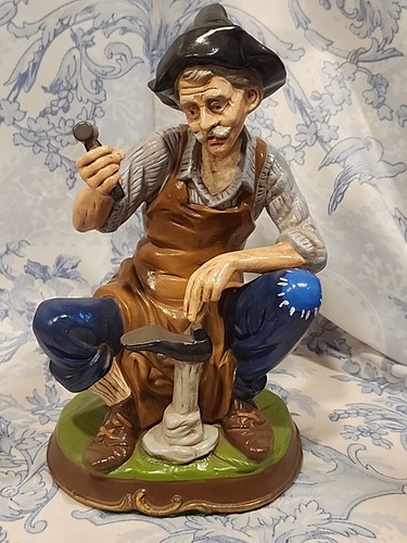 Rare Vintage Old Man shoemaker Fine porcelain figurine 9'' Cobbler 1970 ...