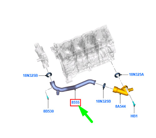 NEU FORD KUGA MK1 C394 WASSERPUMPENAUSLASS HOSE 1698698 9M5Q-8555-AA ...