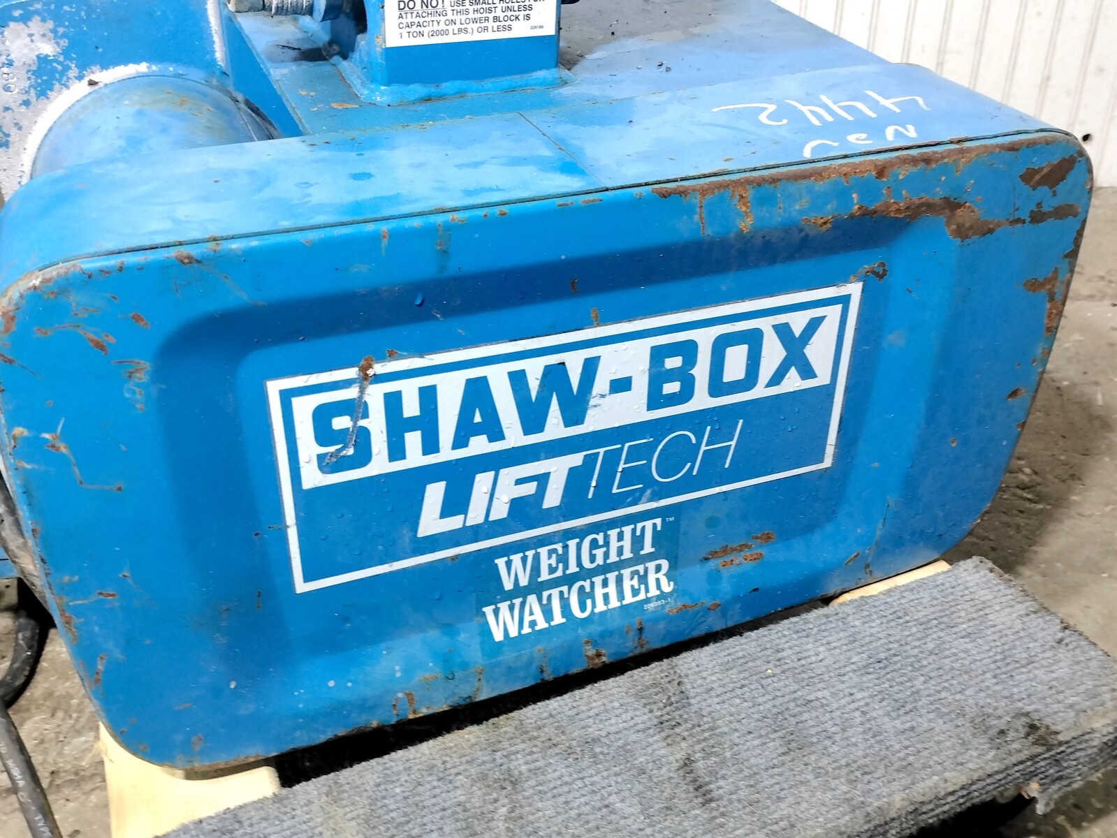 Electric Shaw-Box Winch Ceiling Hoist Wire Rope 1000lb 24 FPM - Model ...