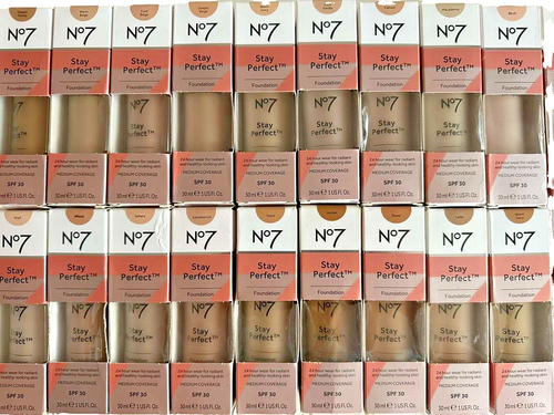 No7 Stay Perfect Foundation Medium Coverage SPF30 30ml Choose Your ...