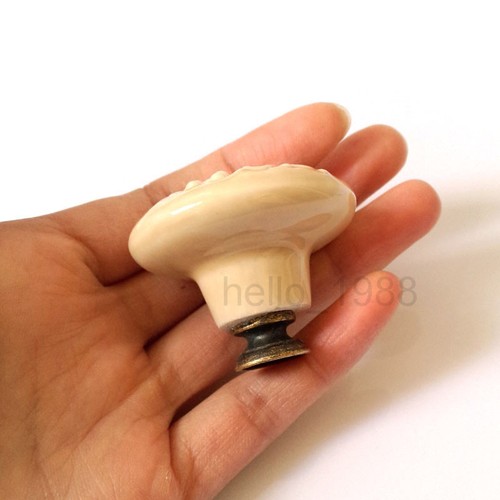 Ceramic Cameo Bas-relief Cabinet Knob Handle Antique Drawer Pull Rural ...