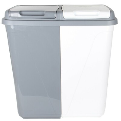 90L Kitchen Bin. Dual Compartment Rubbish & Recycling - Plastic Laundry ...