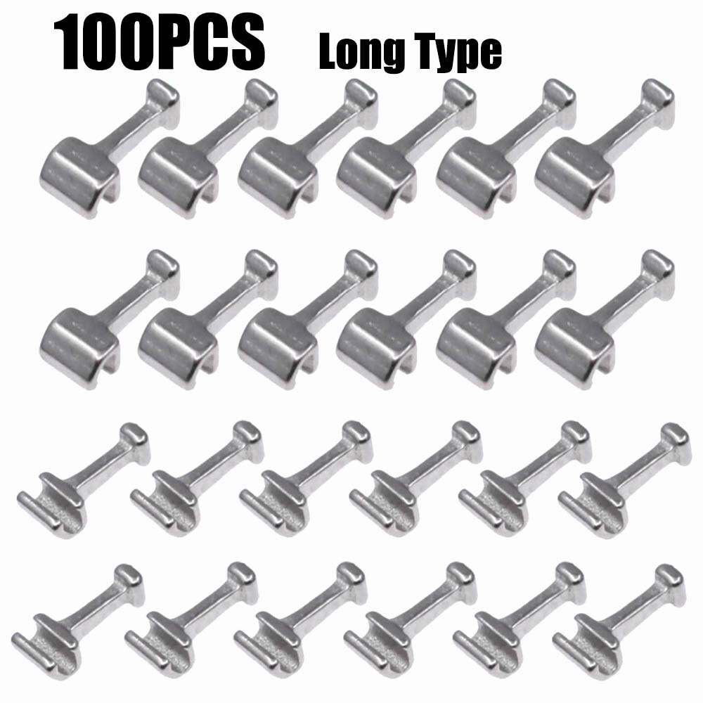 100pcs Dental Crimpable Stainless Orthodontic for Arch Wire Hook T ...