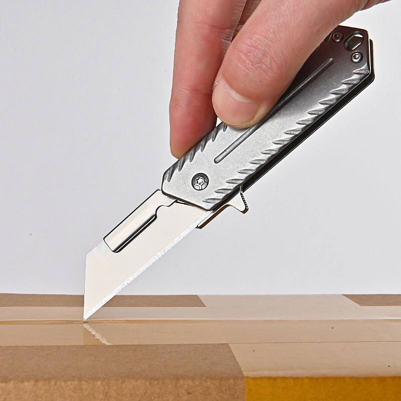 Heavy Steel Handle Folding Pocket Knife Cutter Carving Tool Outdoor ...