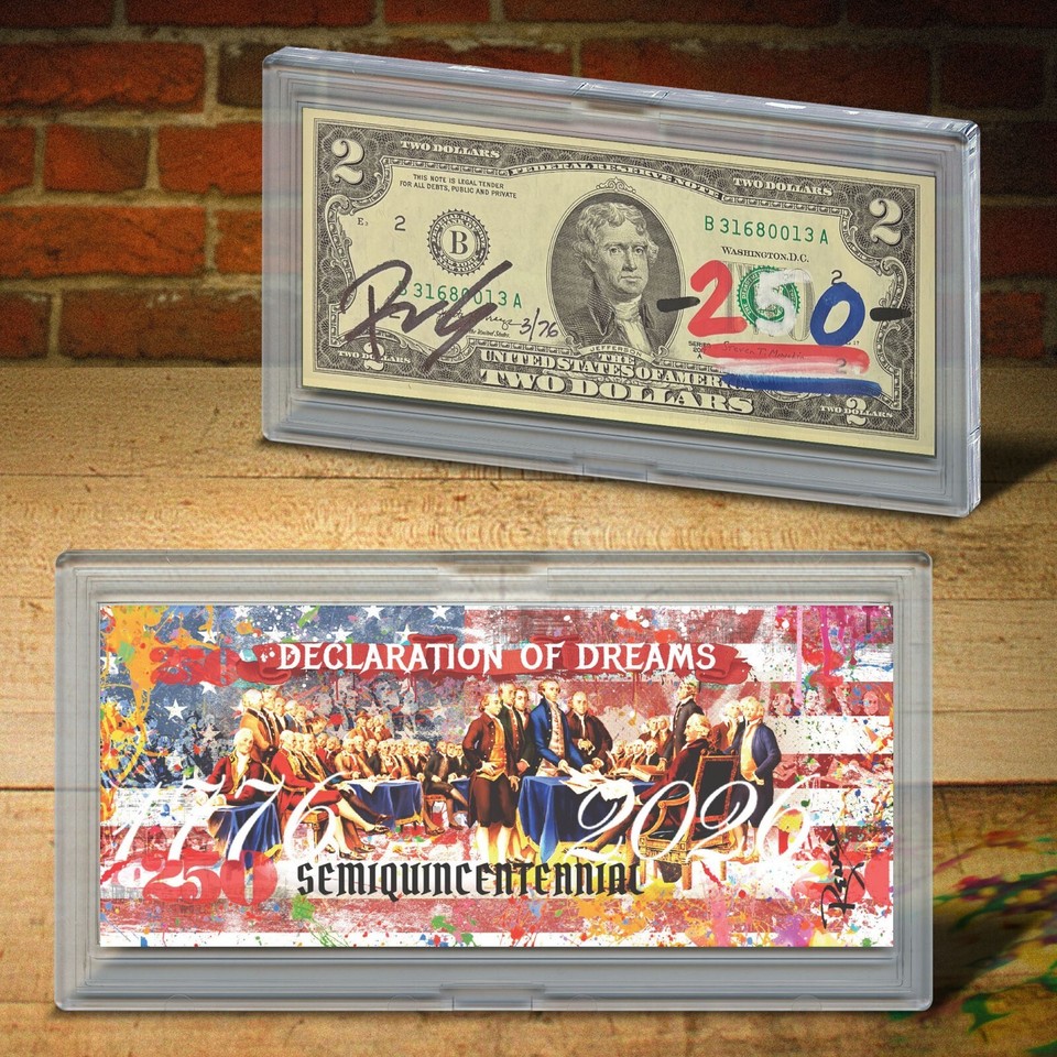 USA 250th Anniversary 1776-2026 Rency Signed $2 Bill Declaration of ...