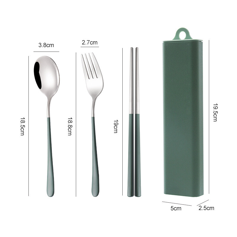 Portable Utensils Fork Spoon Chopsticks Travel Camping Cutlery Set ...