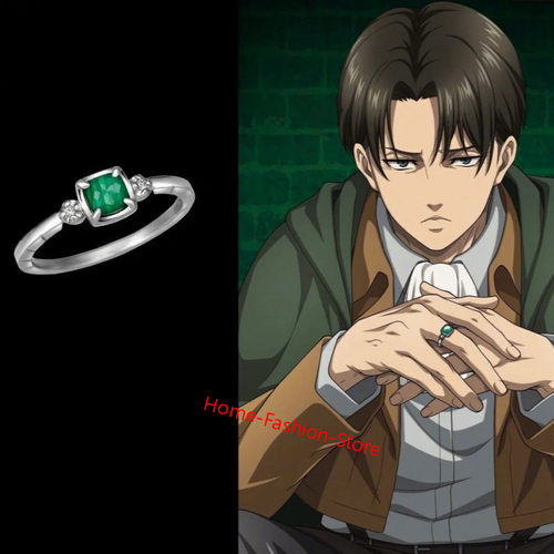 Anime Attack on Titan 4 Levi Ackerman Fashion Open Ring Adjustable ...
