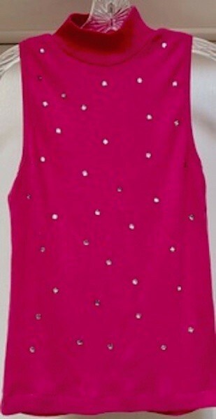 Vintage Eclipse Los Angeles Hot Pink Rhinestone Top. … - Gem