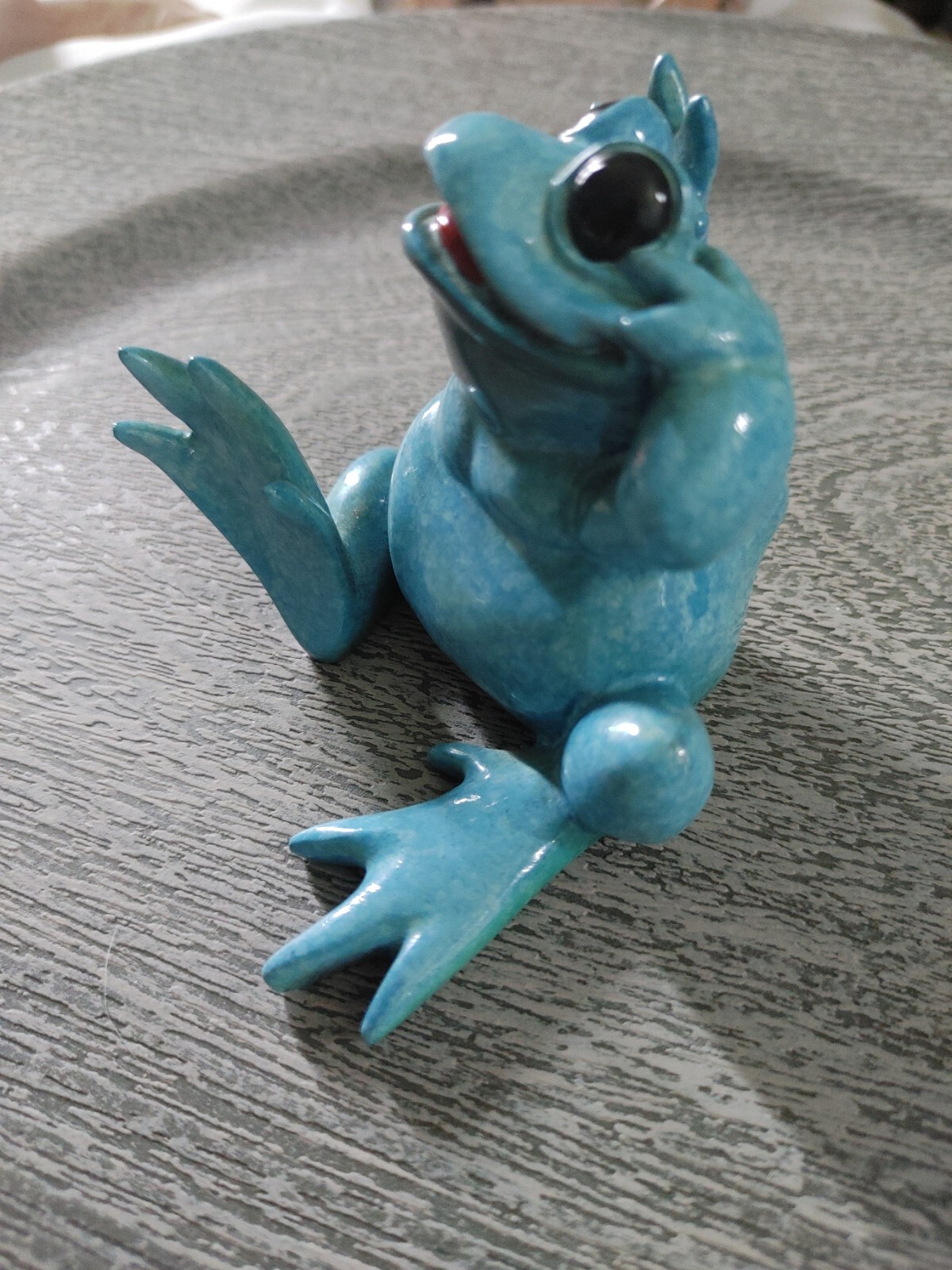 Kittys Critters Frog Hear No Evil Turquoise Blue Figurine Toad Kitty’s ...