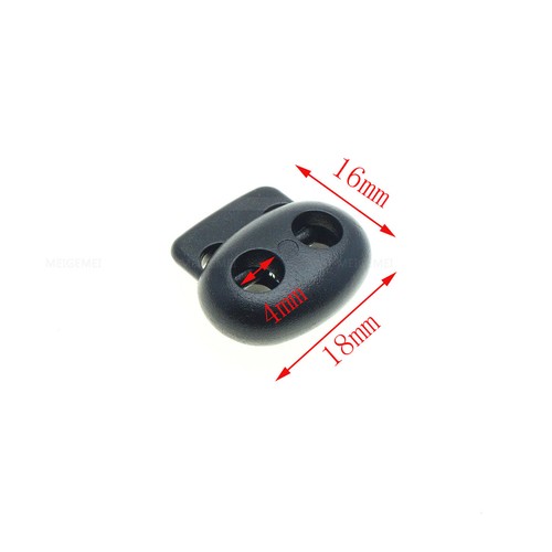 2 Holes&Webbing Hole Cord Lock Stopper Plastic Toggle Clip Black | eBay