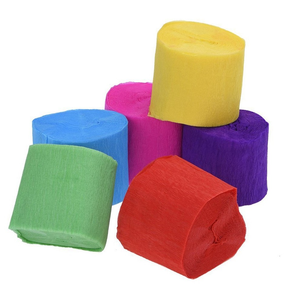 6 Rolls Crepe Paper Streamer Paper Party Decorations 25M for Birthday ...