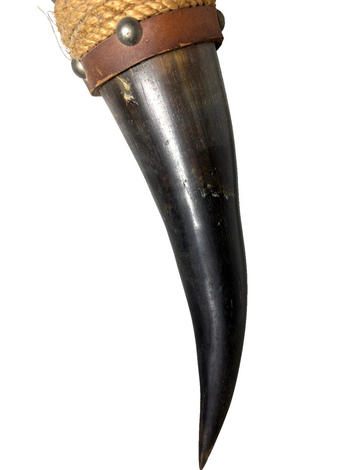 24" Mounted Western Steer Bull Horns Leather Wrap mounted on Wood | eBay