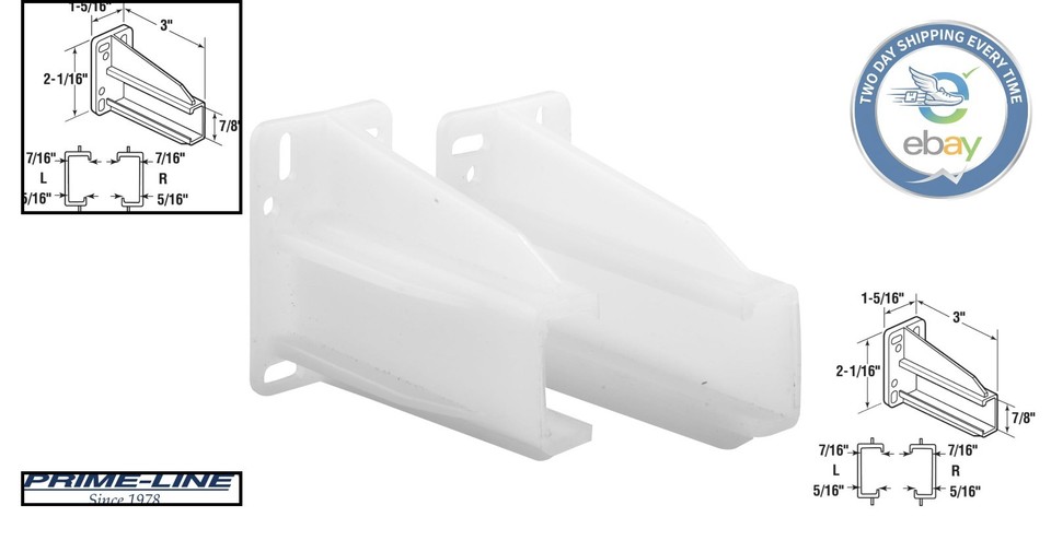 White Plastic Rear Drawer Track Back Plates - 75 lb Capacity, Quick ...